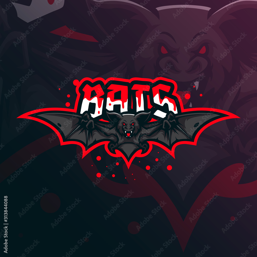 bat mascot logo design vector with modern illustration concept style ...