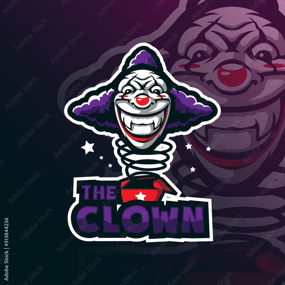 clown mascot logo design vector with modern illustration concept style ...