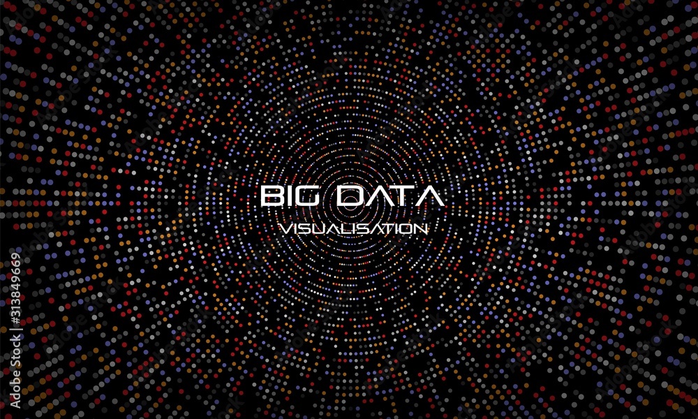 Big data illustration. Visual circle infographic with data elements ...