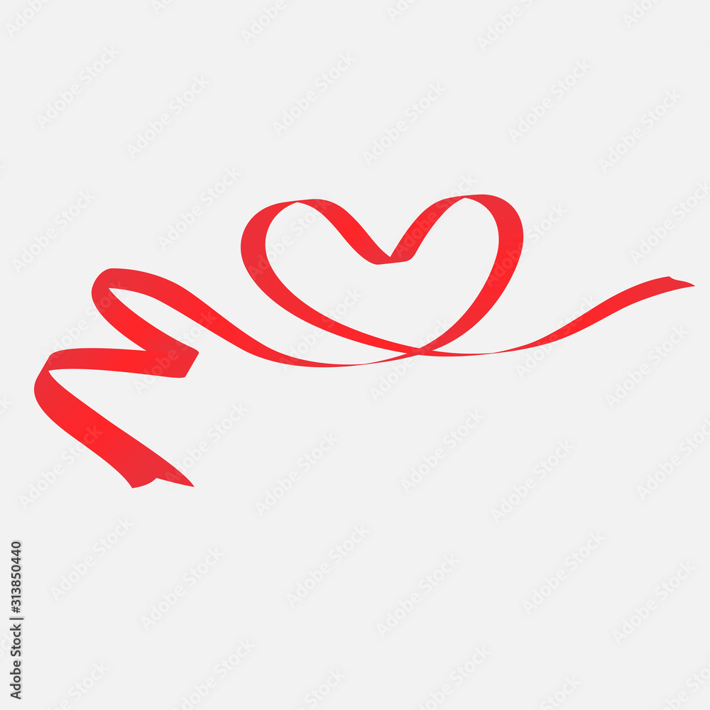 Logo heart illustration.Red heart design icon flat. Modern flat ...