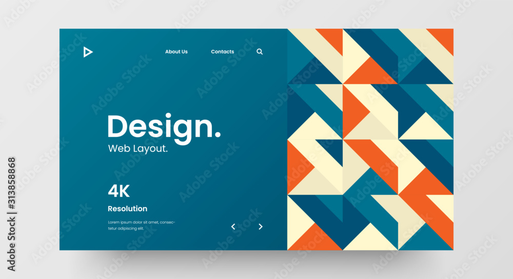 Creative horizontal website screen part for responsive web design ...