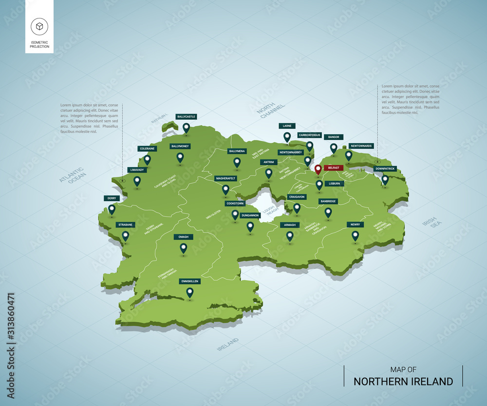 Poster Stylized map of Northern Ireland – Wall Art | UkPosters