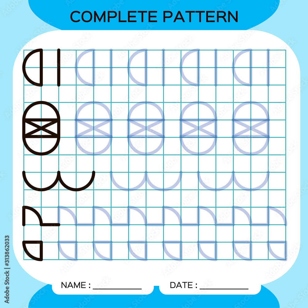Complete pattern. Tracing Lines Activity For Early Years. Preschool ...