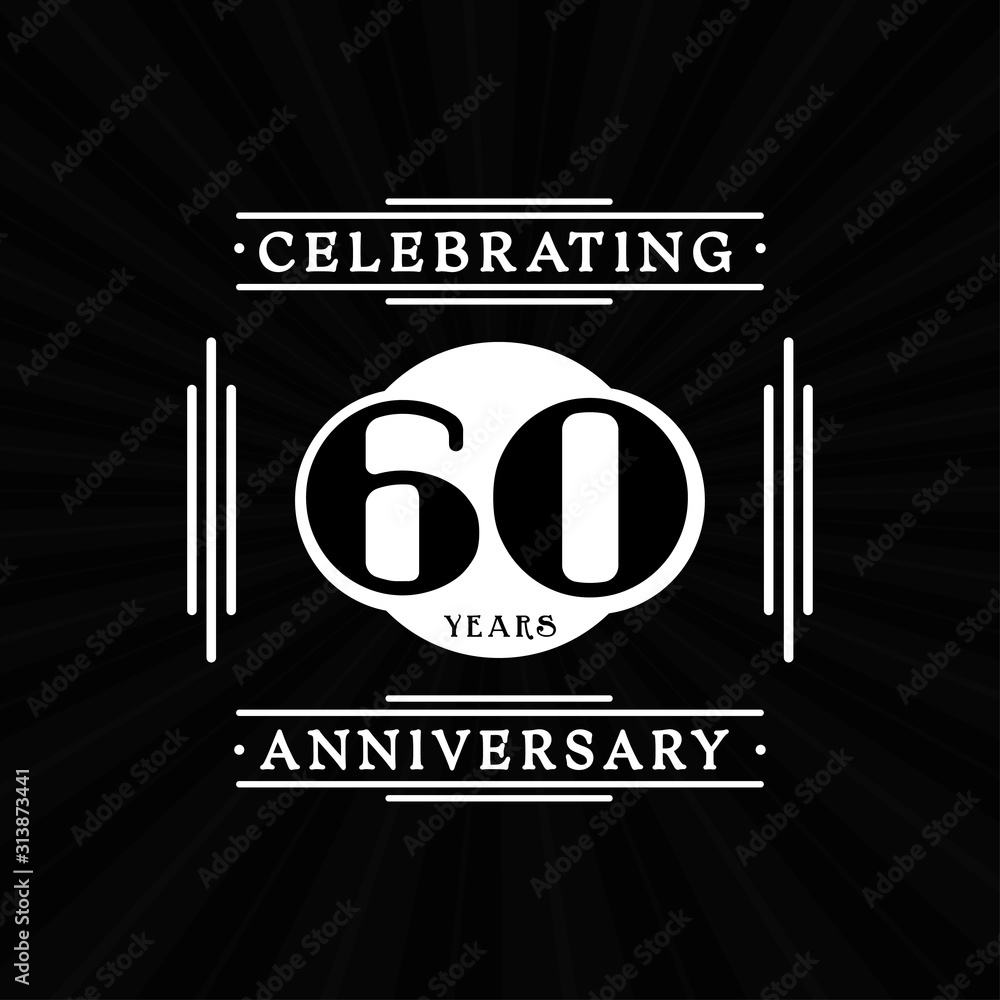 60 years anniversary celebration design template. 60th logo. Vector and ...