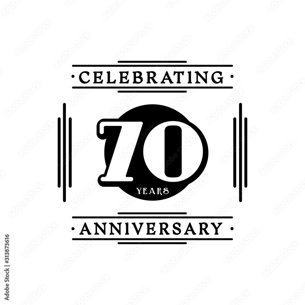 70 years anniversary celebration design template. 70th logo. Vector and ...