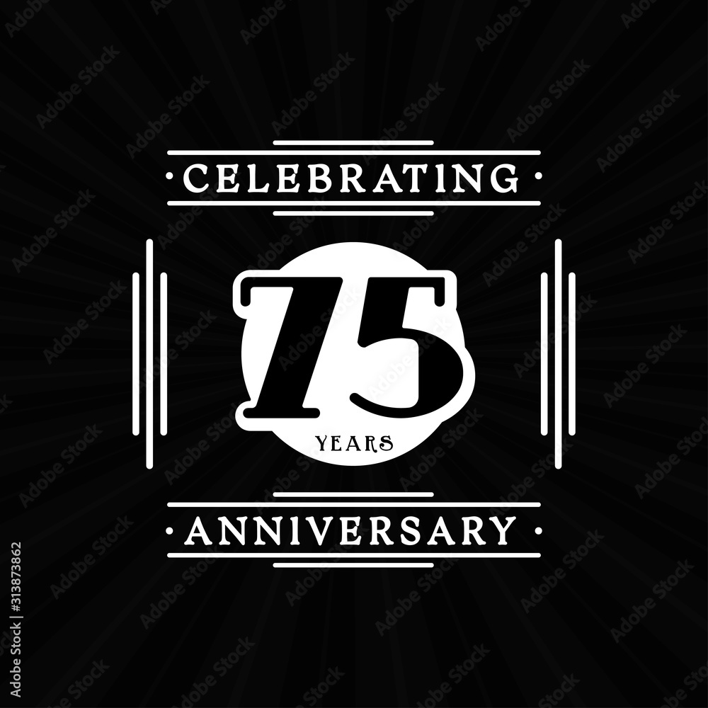 75 years anniversary celebration design template. 75th logo. Vector and ...
