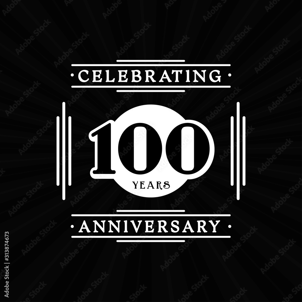 100 years anniversary celebration design template. 100th logo. Vector ...