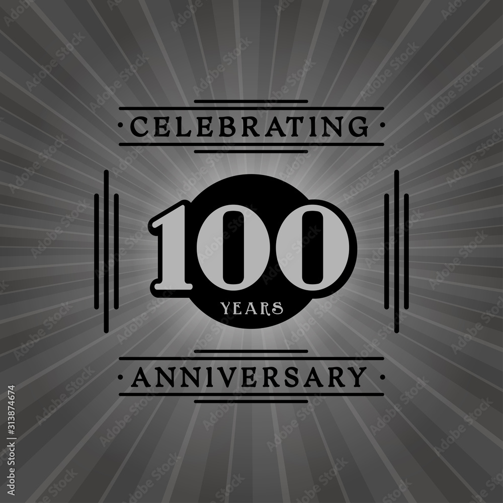 100 years anniversary celebration design template. 100th logo. Vector ...