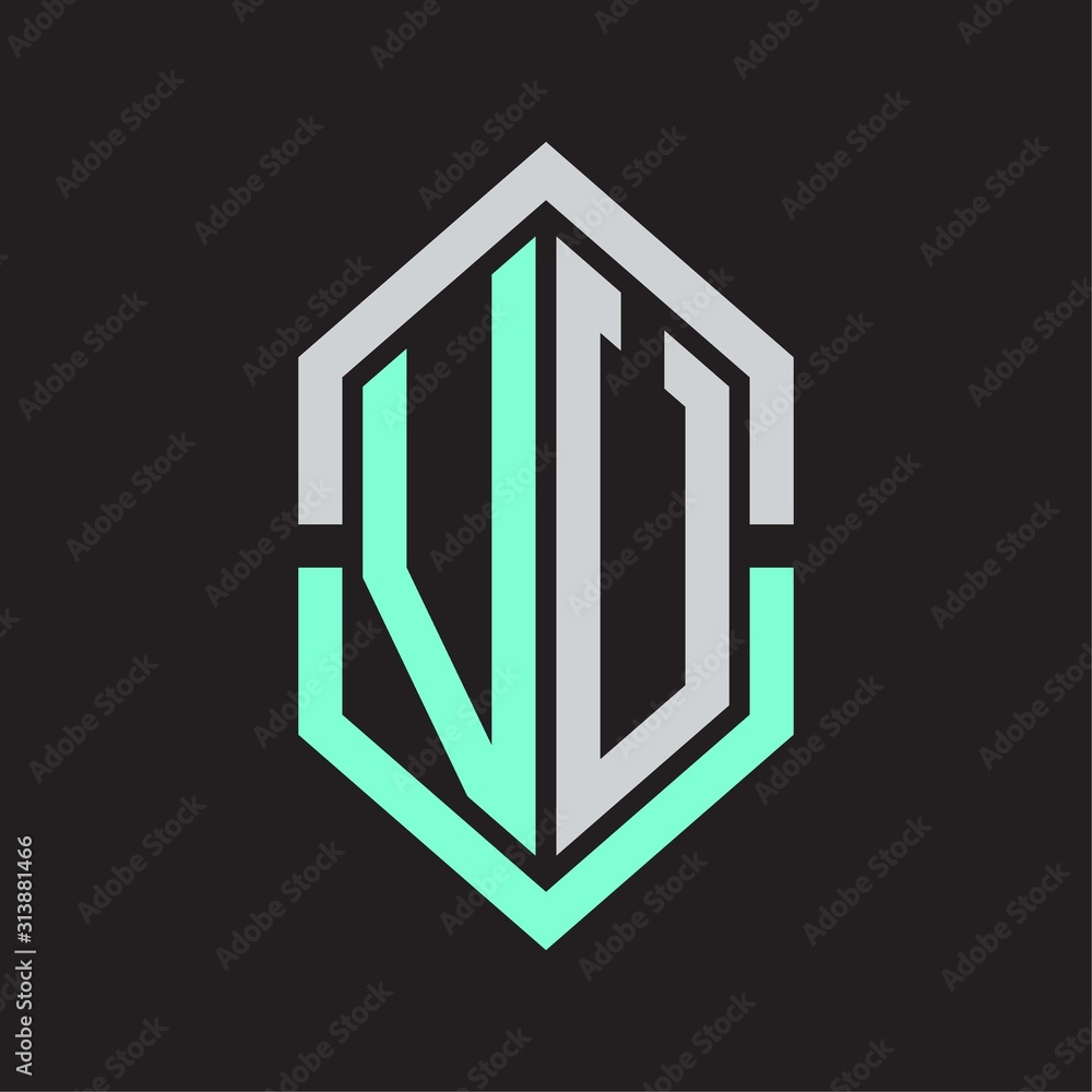 VU Logo monogram with hexagon shape and outline slice style Stock ...
