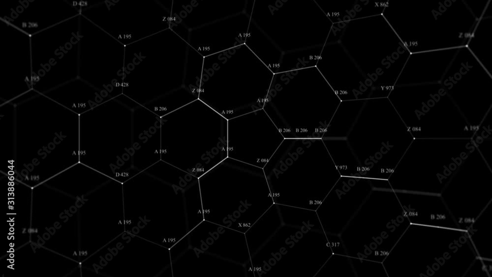 Vidéo Stock PNG alpha.Hexagon chain. Technological looping background ...