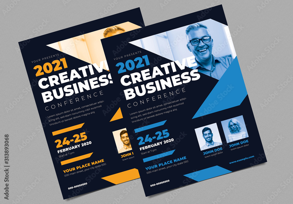 Conference Flyer Layout Stock Template | Adobe Stock