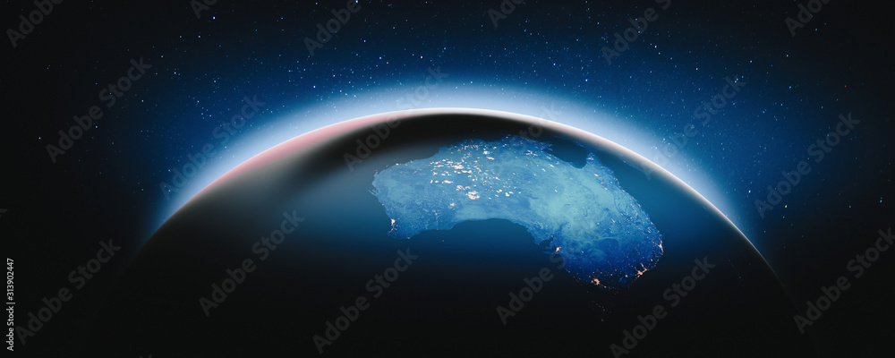 Australia at night Stock Illustration | Adobe Stock