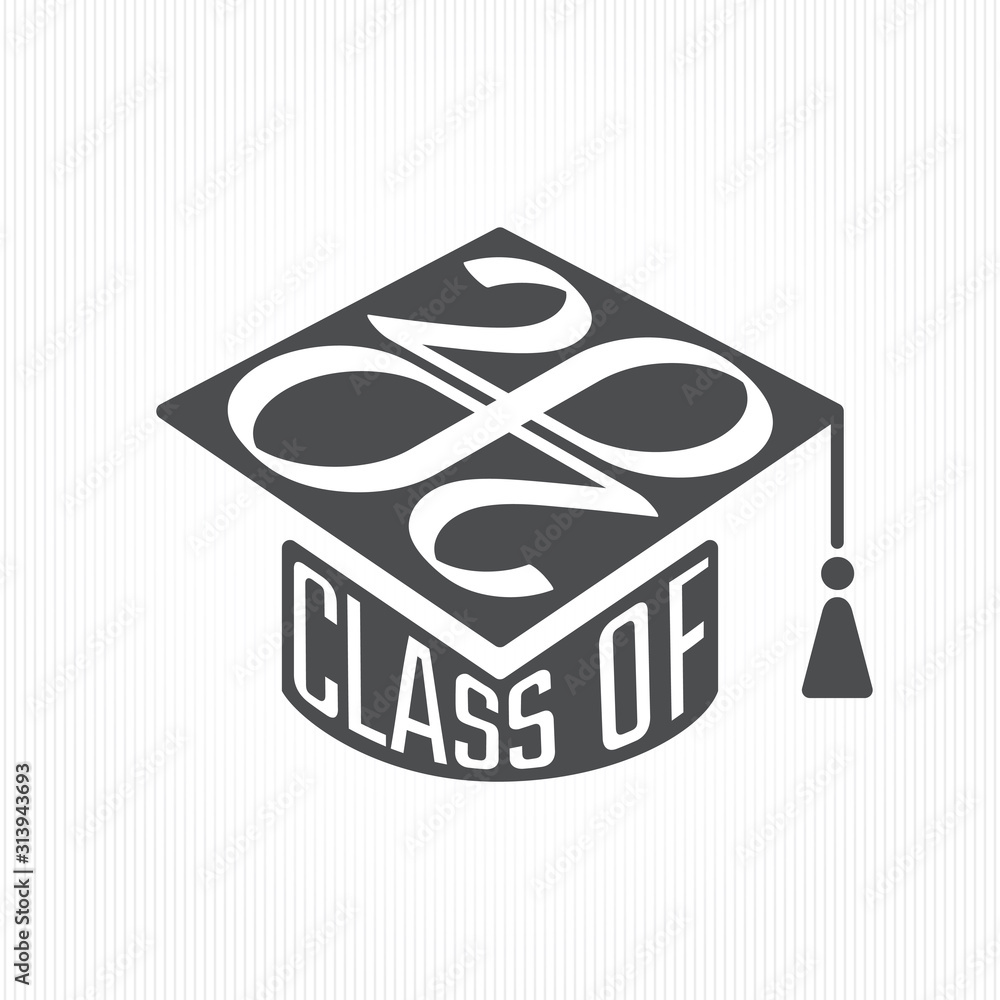 Class of 2020 Square Academic Graduation Cap Shape Sign with Zeroes ...