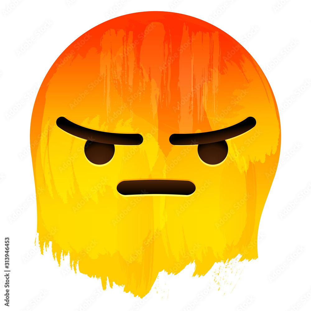 Angry Emotion Face on paint background vector illustration Stock Vector ...