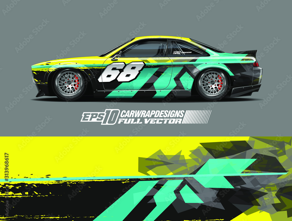 Vektorová grafika „Rally car graphic livery design vector. Graphic ...