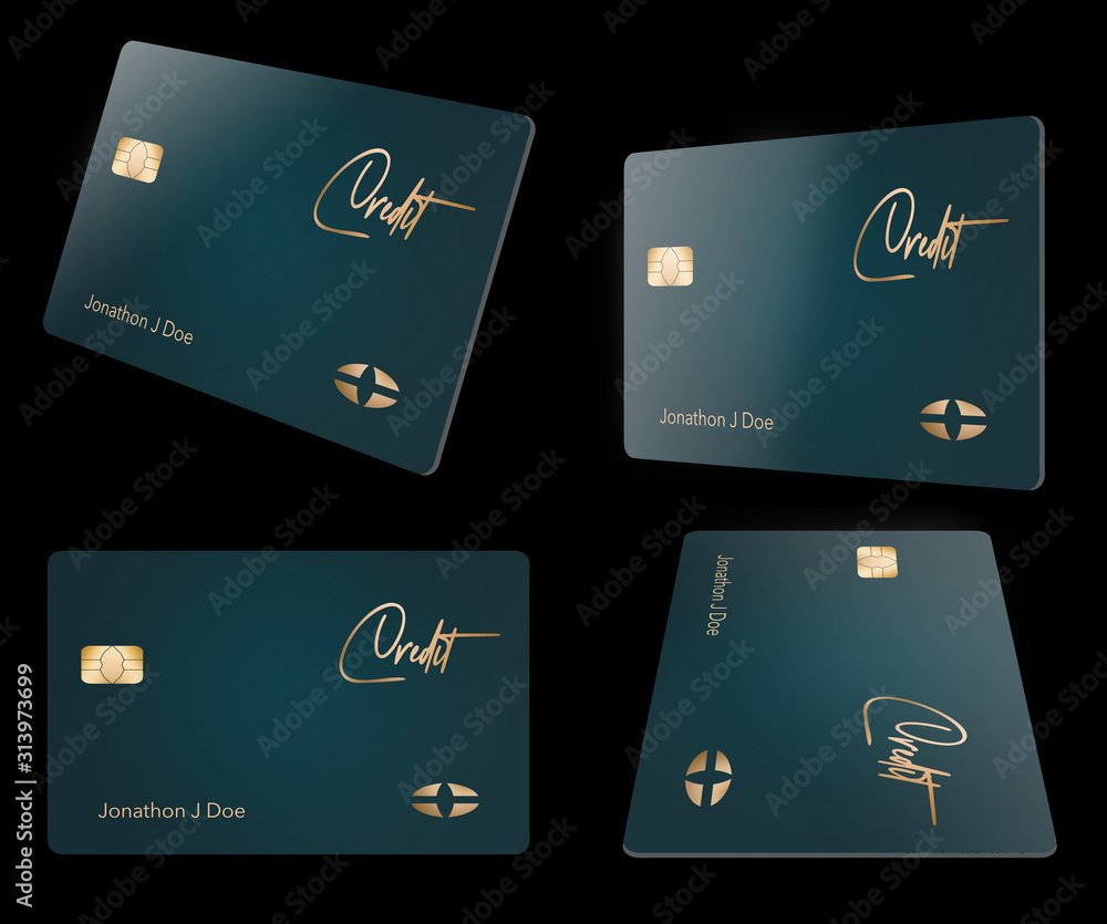 Contemporary design is featured on this credit card seen in four ...