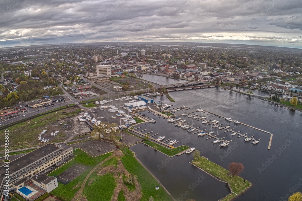 Aerial View of Belleville, Ontario in Spring Stock Photo | Adobe Stock