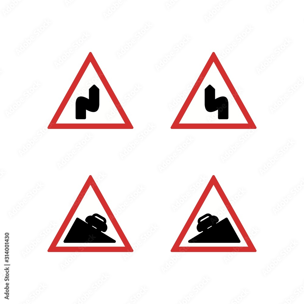 4 Road signs Icons For Personal And Commercial Use... Stock ...
