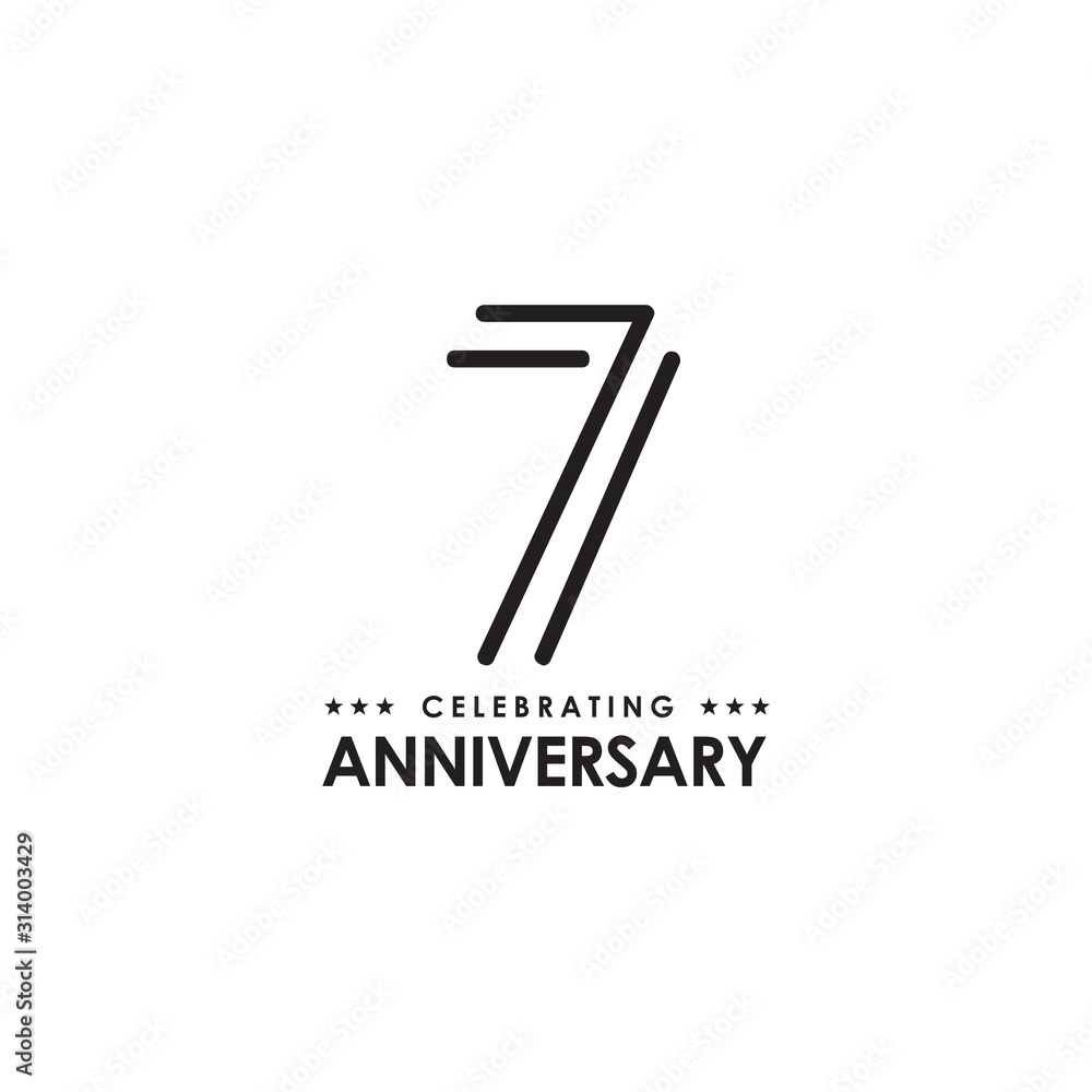 7th year anniversary emblem logo design vector template Stock Vector ...