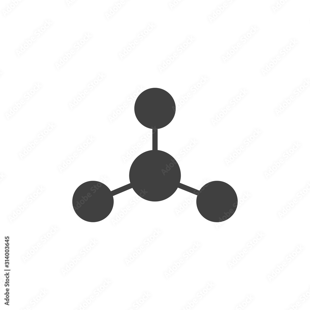 Triangular molecular structure vector icon. filled flat sign for mobile ...