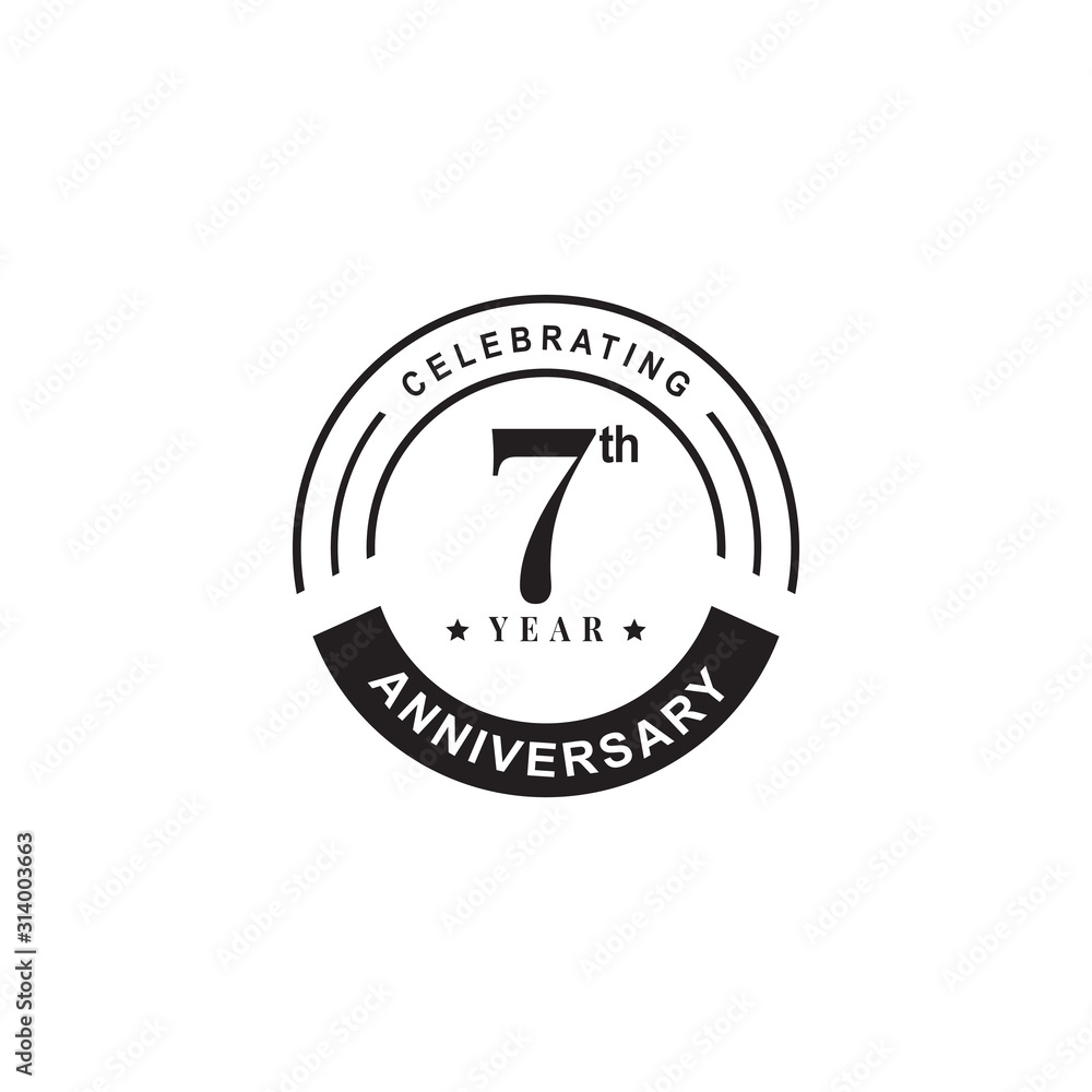 7th year anniversary emblem logo design vector template Stock Vector ...
