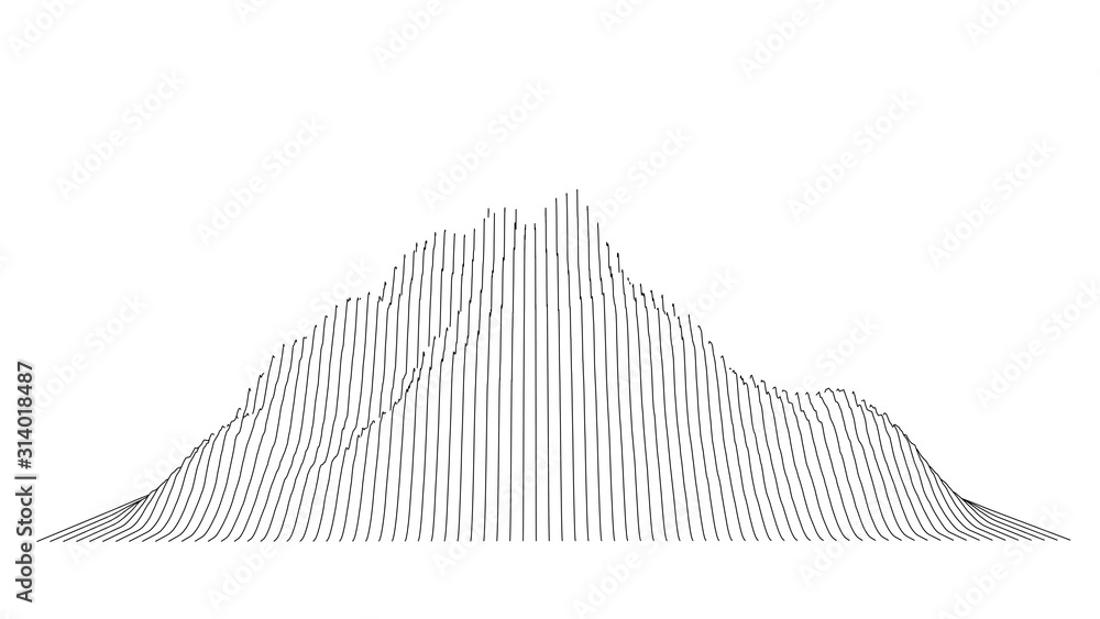 Curve lines in shape of part of mountain range Stock Vector | Adobe Stock