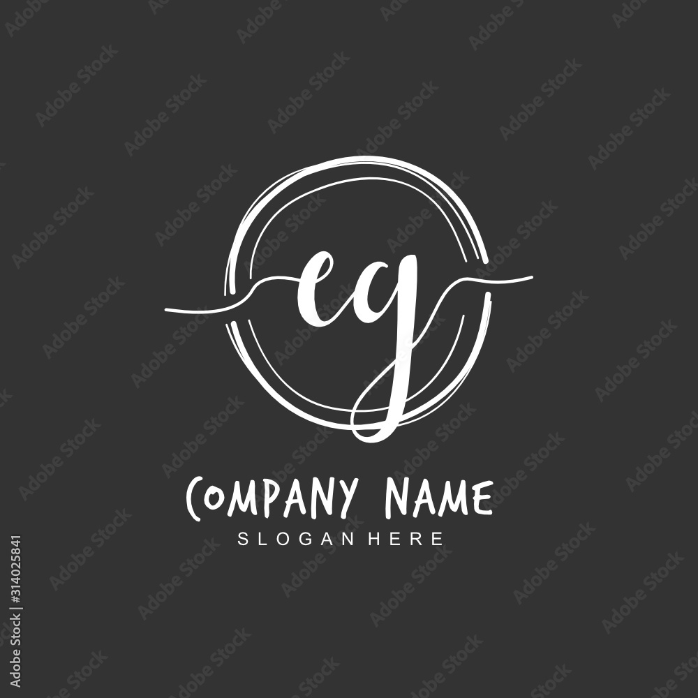 Handwritten initial letter E G EG for identity and logo. Vector logo ...