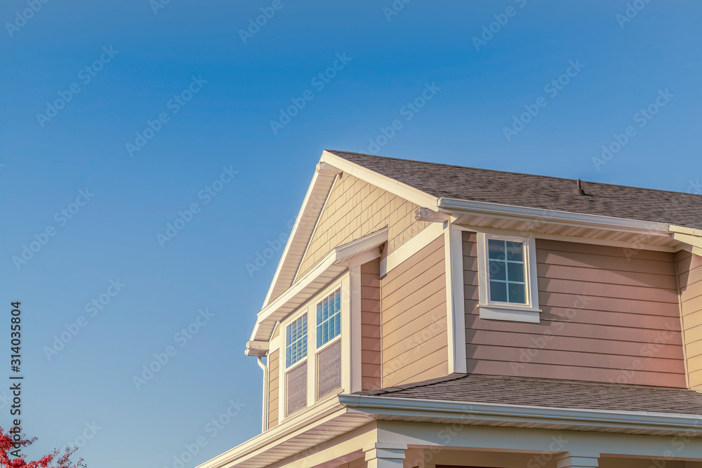 Upper floor of a small modern suburban home Stock Photo | Adobe Stock