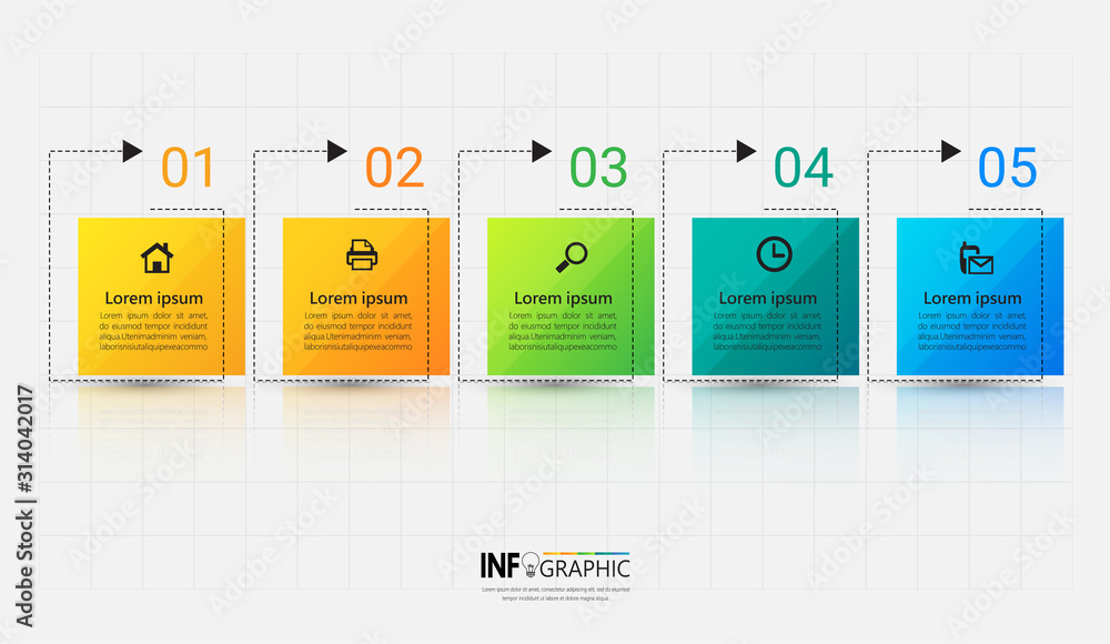 Infographics design template with outline concept. Stock Vector | Adobe ...