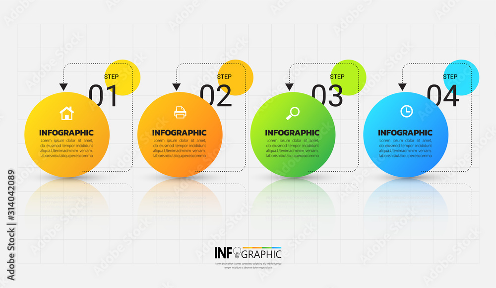 Infographics design template with outline concept. Stock Vector | Adobe ...