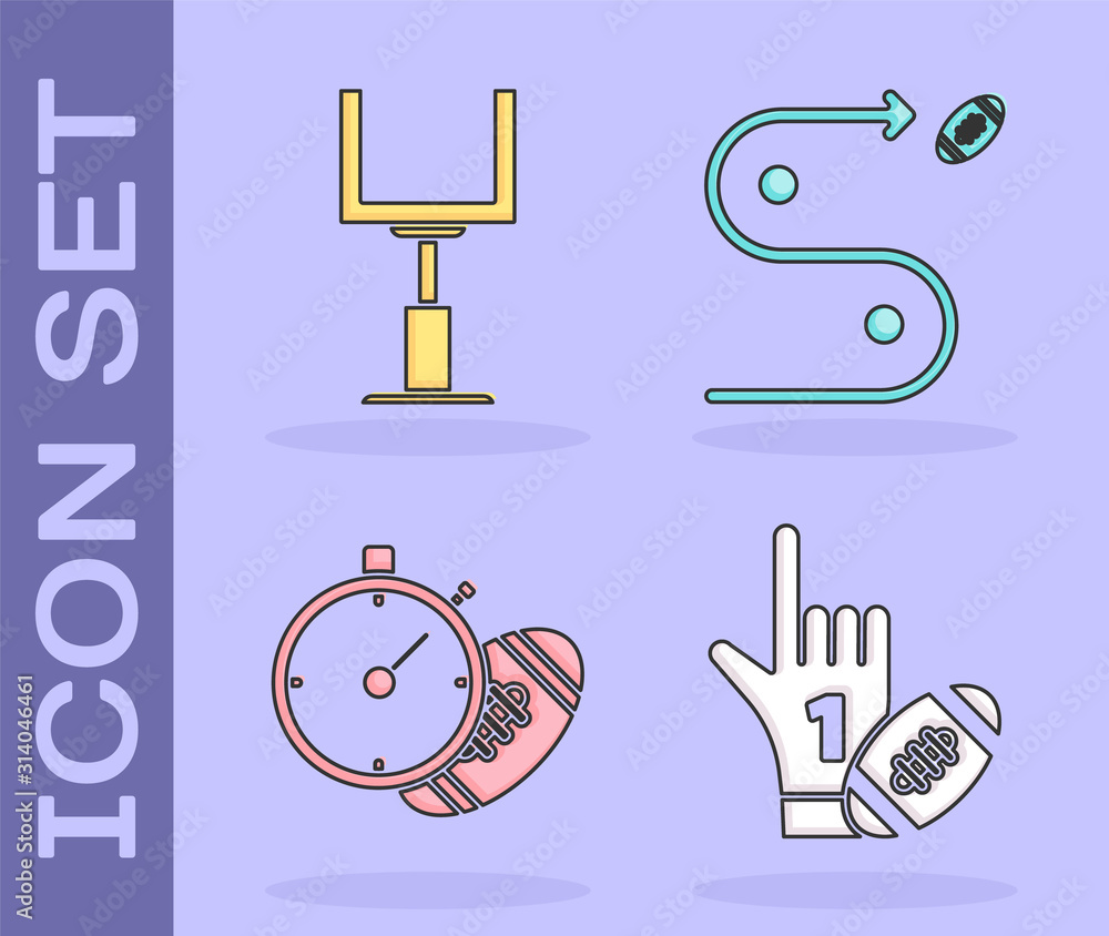 Set Number 1 one fan hand glove with finger raised and american ...