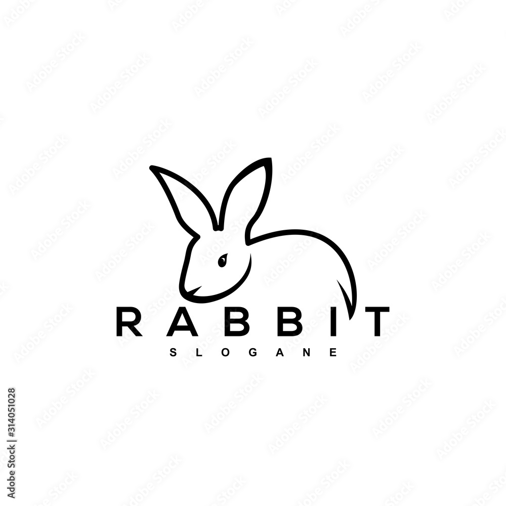 rabbit logo design vector art Stock Vector | Adobe Stock