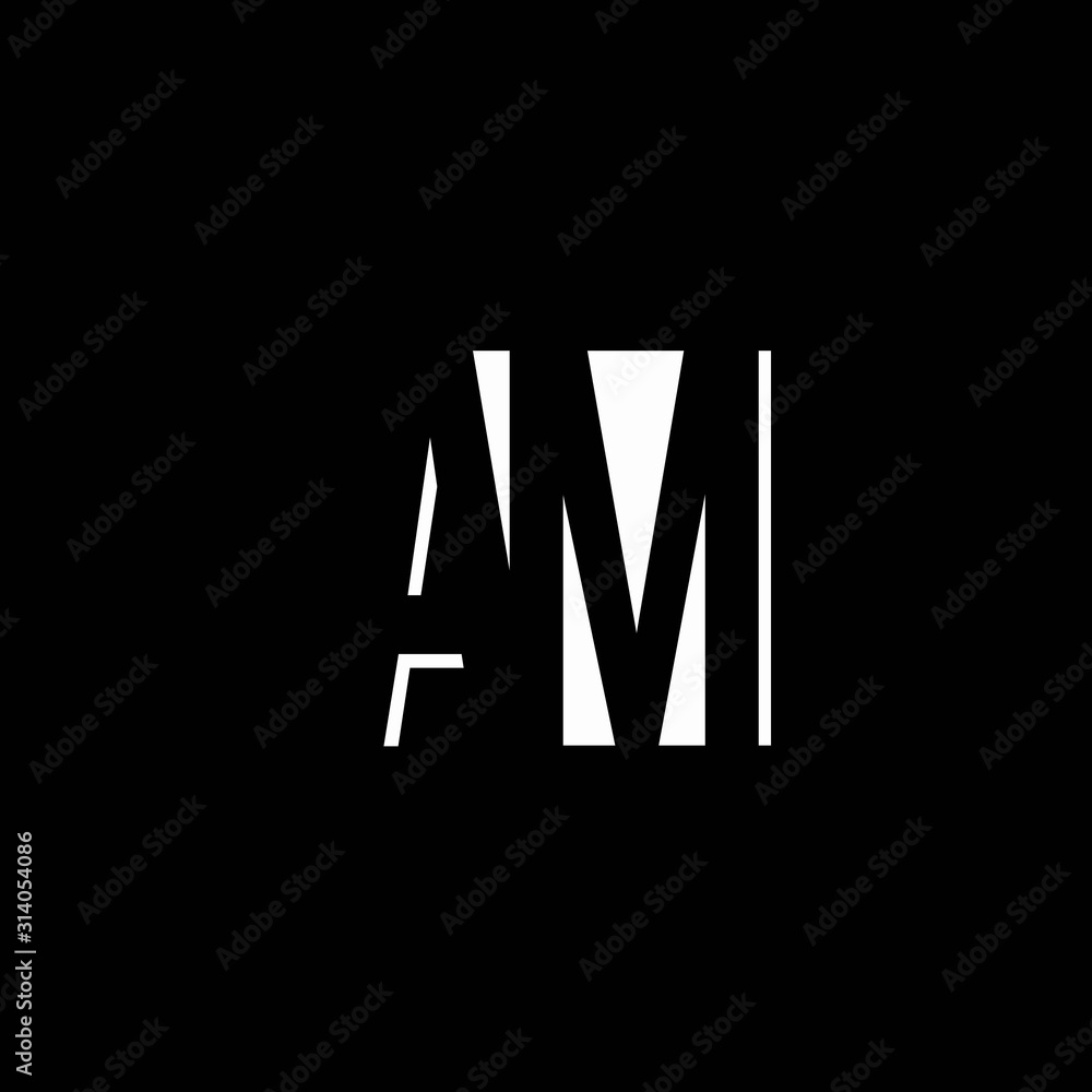 AM logo monogram with negative space designs template Stock Vector ...