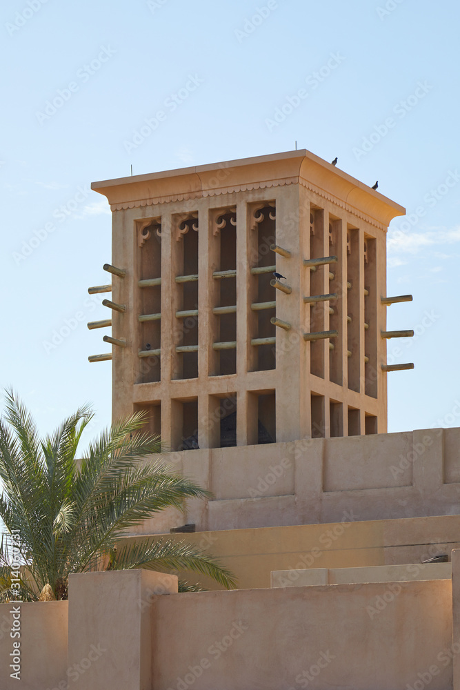 Windtower or wind catcher, traditional Iranian architectural element to ...