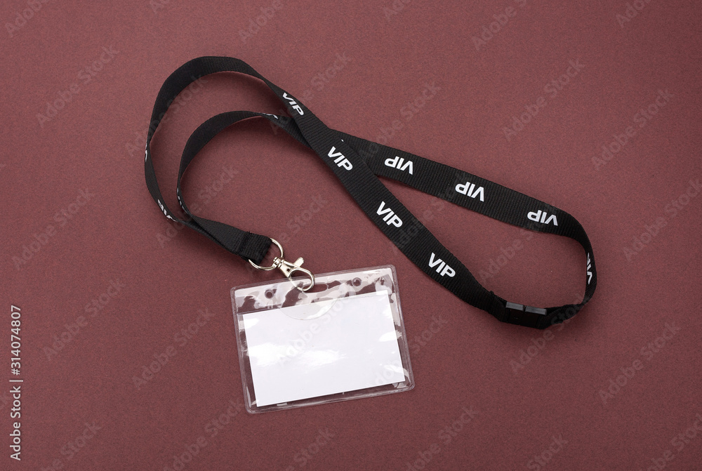 Blank VIP ID card isolated on colored paper background. Stock Photo ...