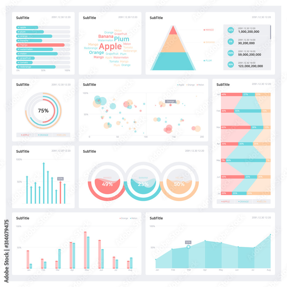 Realistic Dashboard design for data, statistics Stock Vector | Adobe Stock