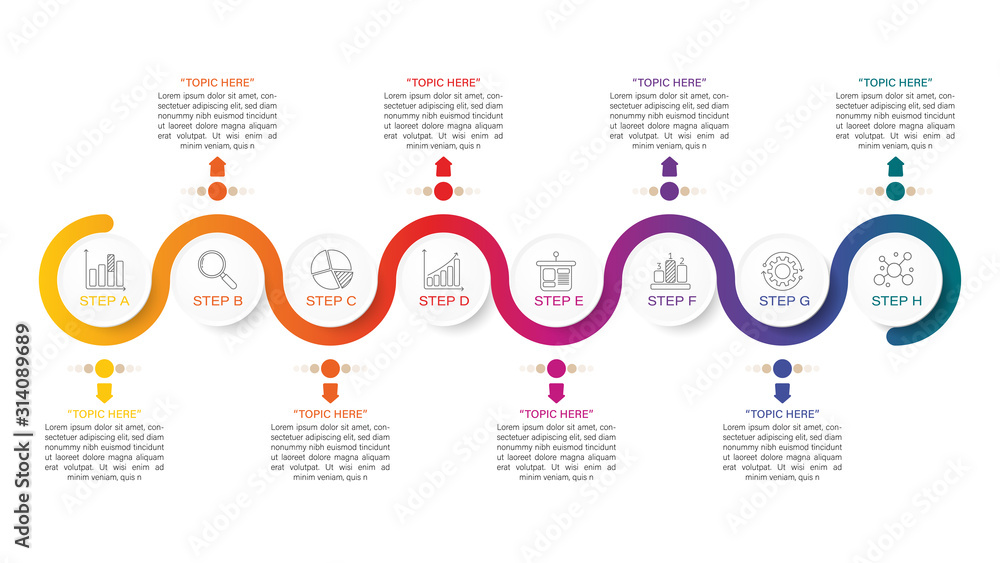 Modern Infographic design concepts timeline can be used for workflow ...