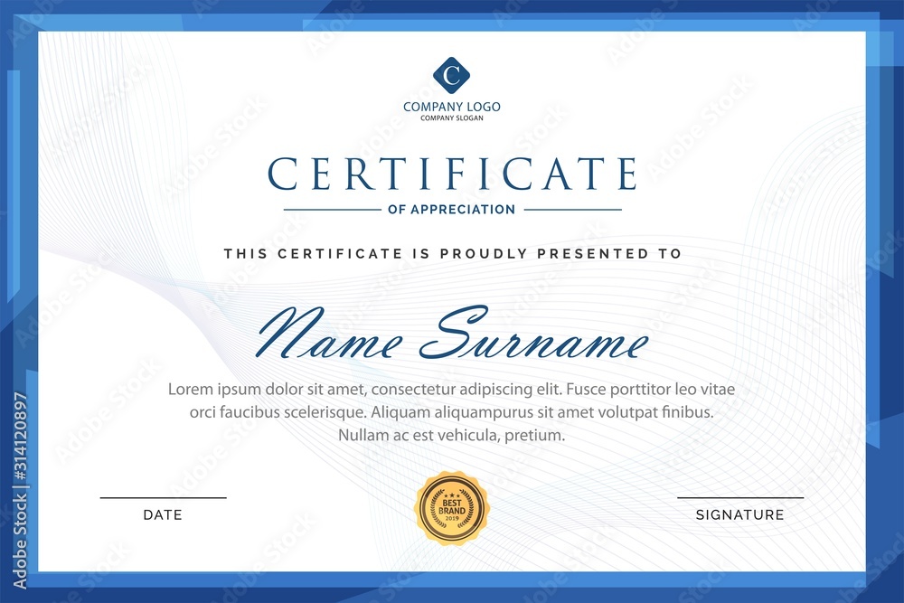 Designer Certificate. Template diploma currency border. Award ...