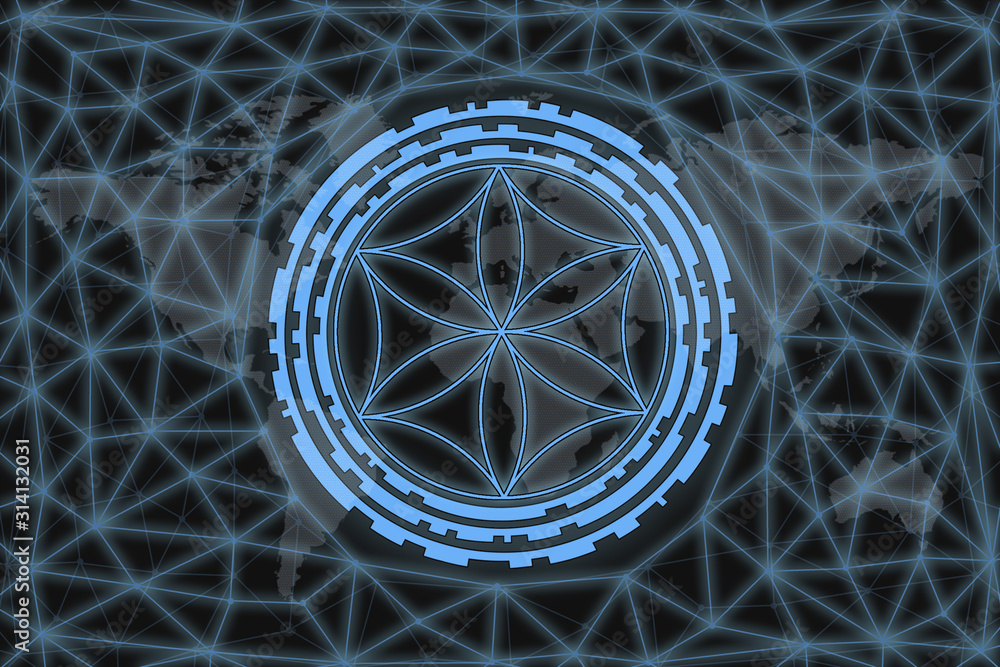 Slavic sign Flower of Life. Abstract illustration. With a dark ...