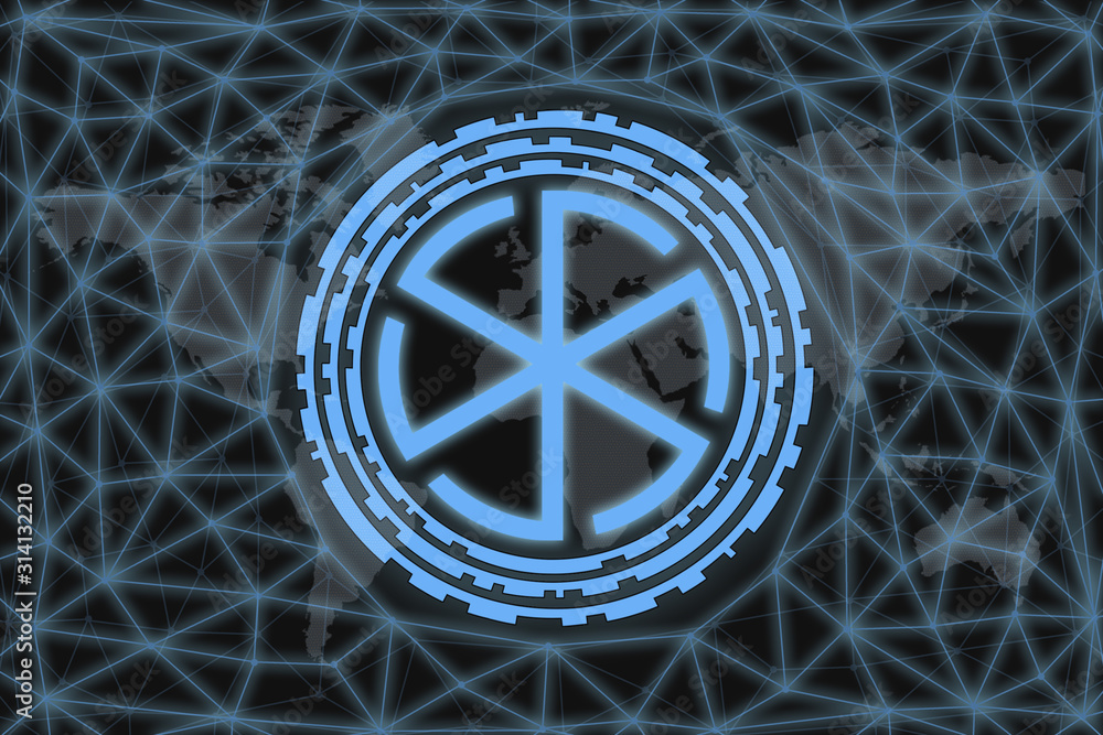 Slavic sign gromovik. Abstract illustration. With a dark background and ...