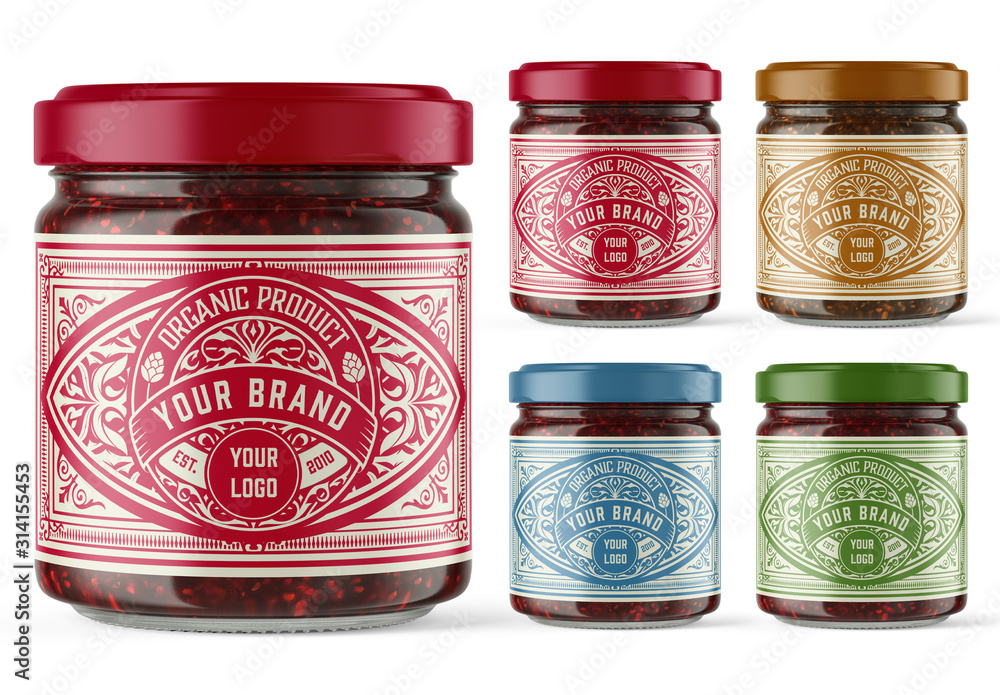 Vintage Style Jam Label Layout Stock Template | Adobe Stock