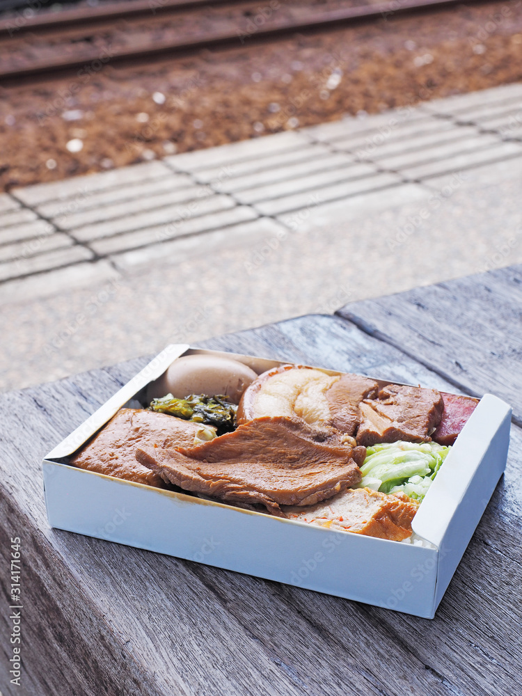 Train station rice box in Fulong Station, Taiwan Stock Photo | Adobe Stock