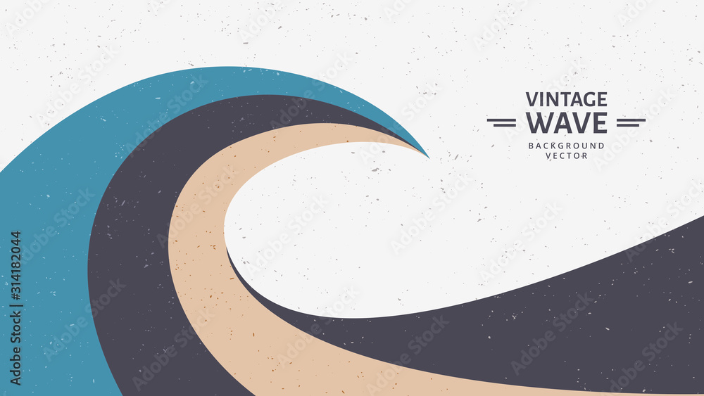 vintage wave vector background illustration. You can use for ...