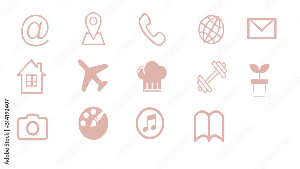 CV hobbies icons Stock Vector | Adobe Stock