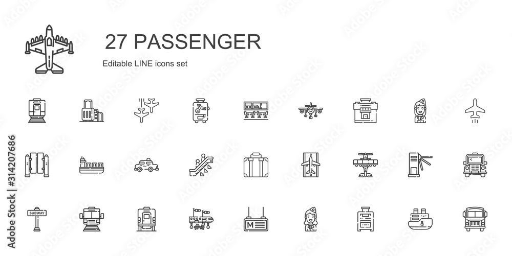 passenger icons set Stock Vector | Adobe Stock