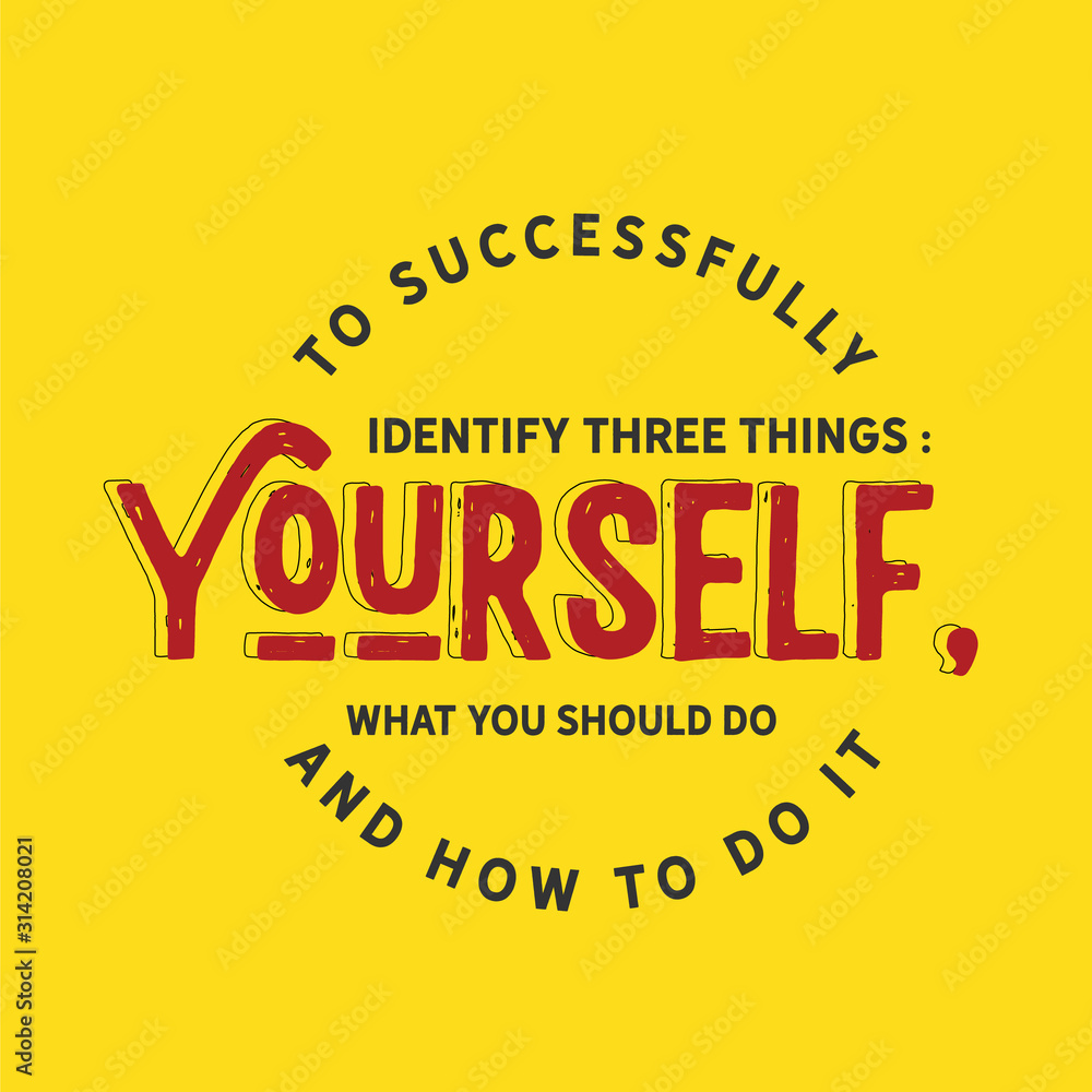 To successfully identify three things: yourself, what you should do and ...