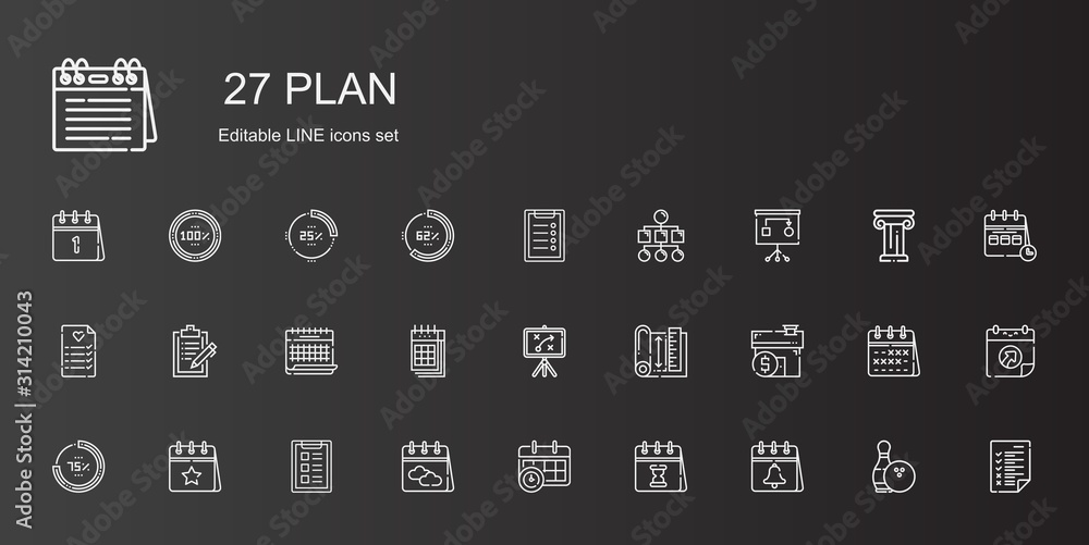 plan icons set Stock Vector | Adobe Stock