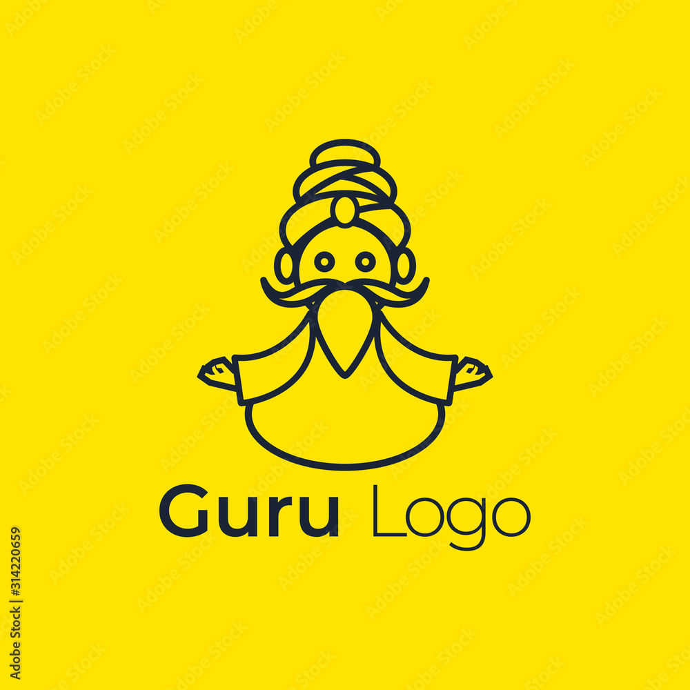 Guru Logo Icon Designs Vector Stock Stock Vector | Adobe Stock