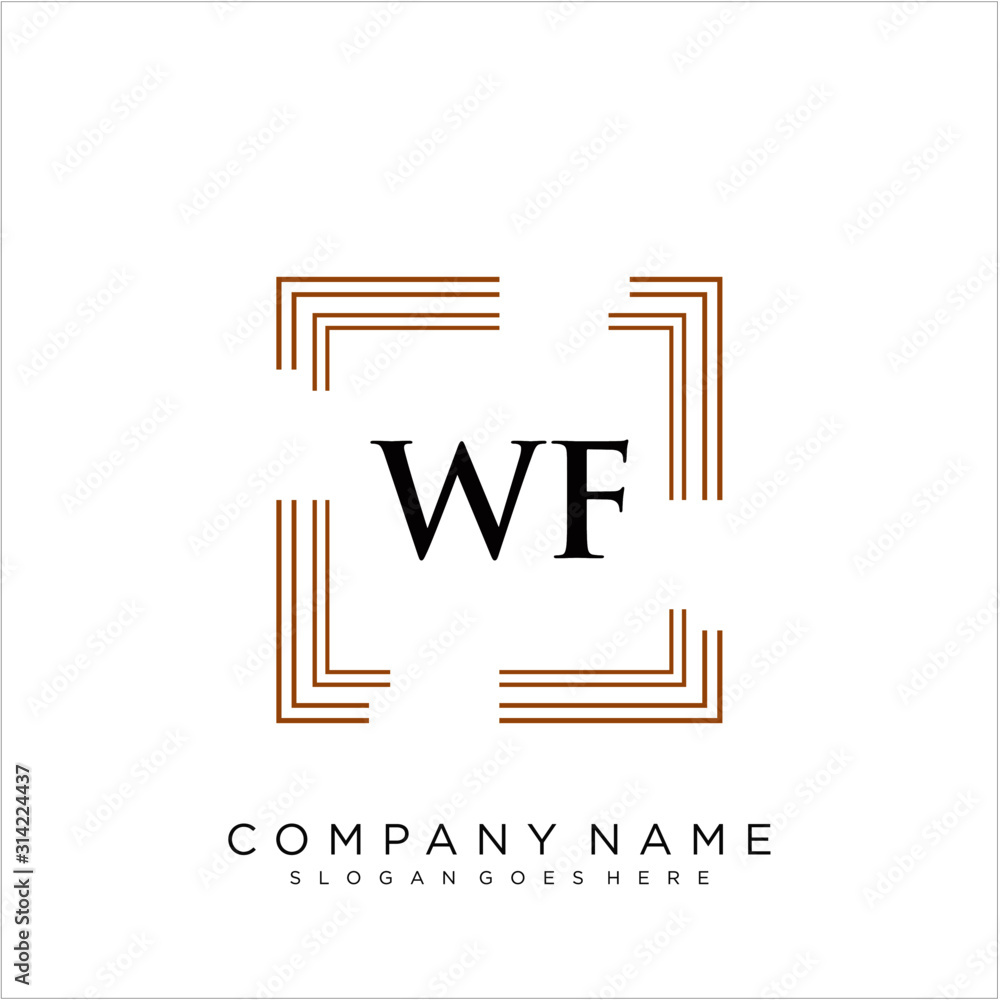 Initial letter WF template logo Stock Vector | Adobe Stock