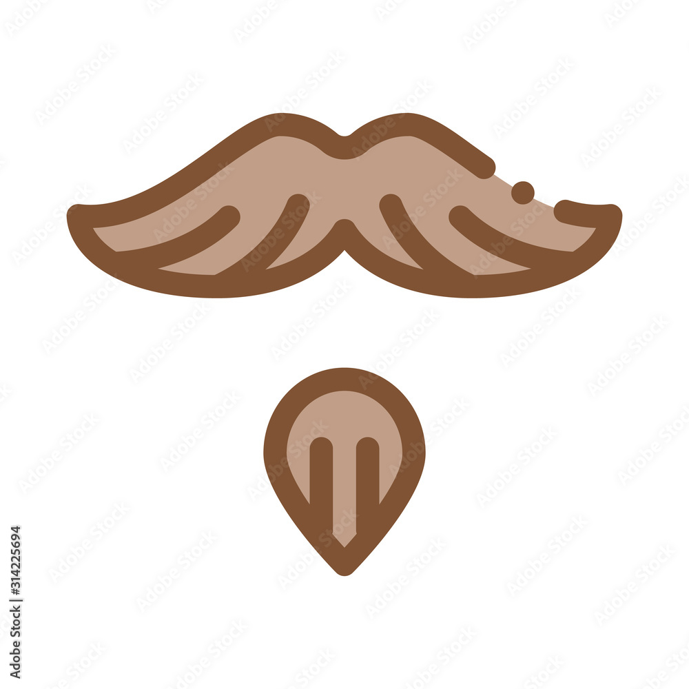 Goatee Beard Mustache Icon Vector. Outline Goatee Beard Mustache Sign ...